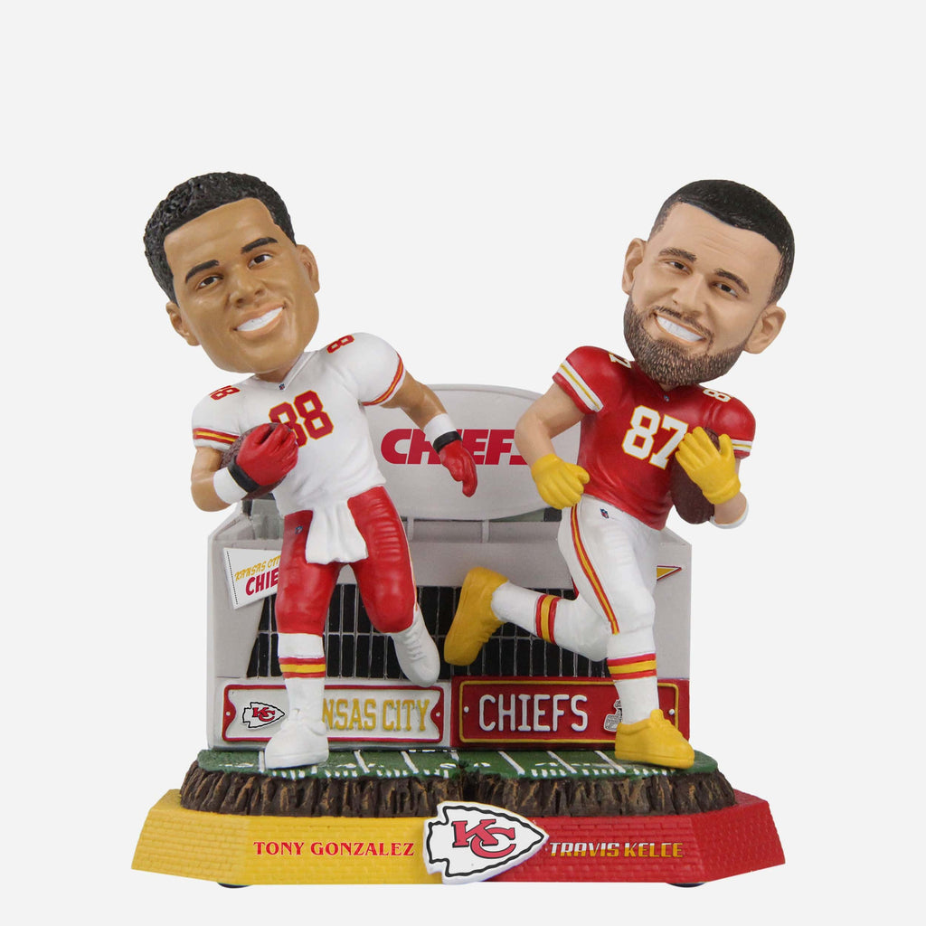 Tony Gonzalez & Travis Kelce Kansas City Chiefs Then And Now Bobblehea FOCO