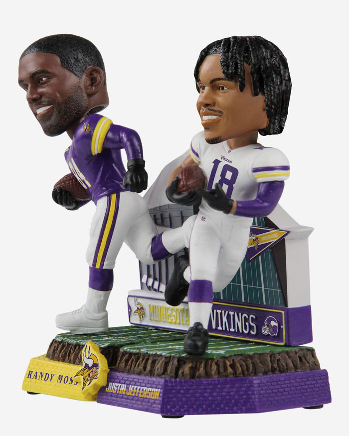 Randy Moss & Justin Jefferson Minnesota Vikings Then and Now Bobblehea FOCO