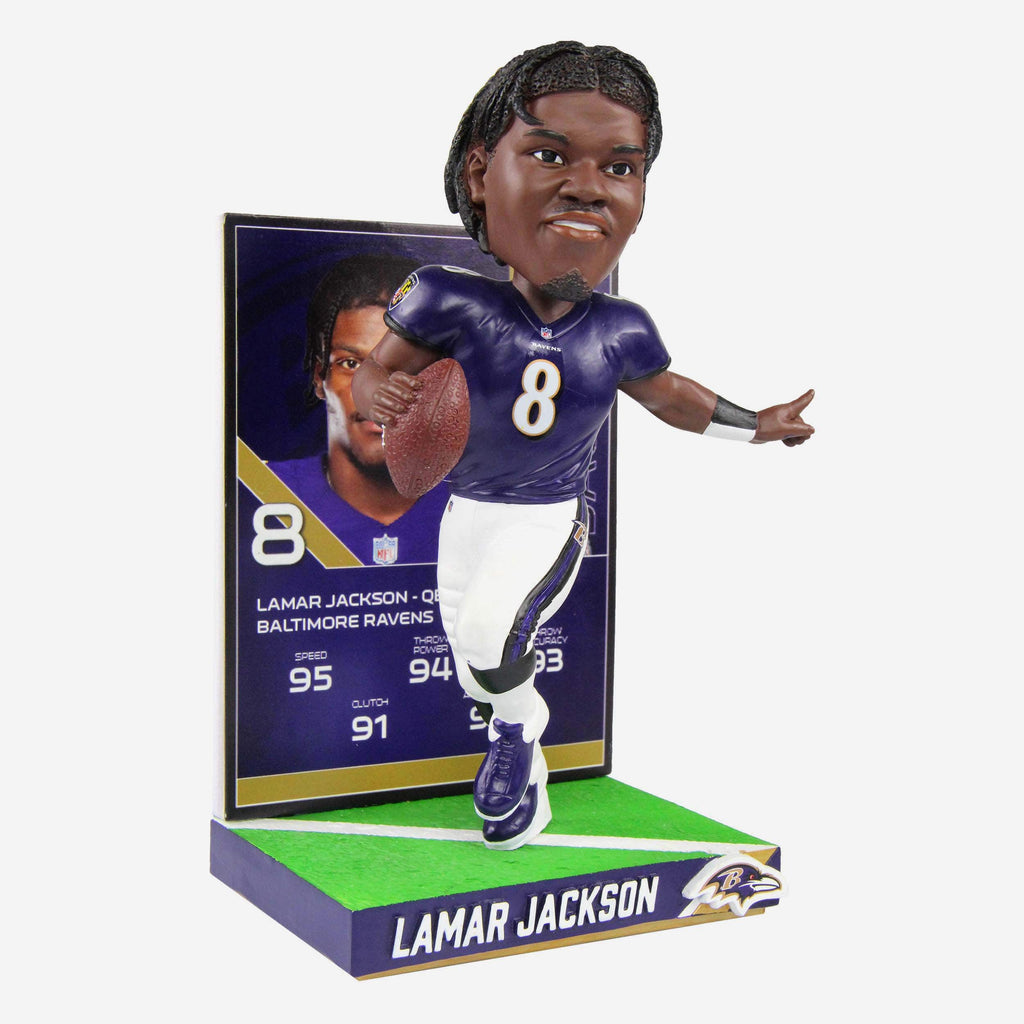 Lamar Jackson Baltimore Ravens Ratings Card Bobblehead FOCO