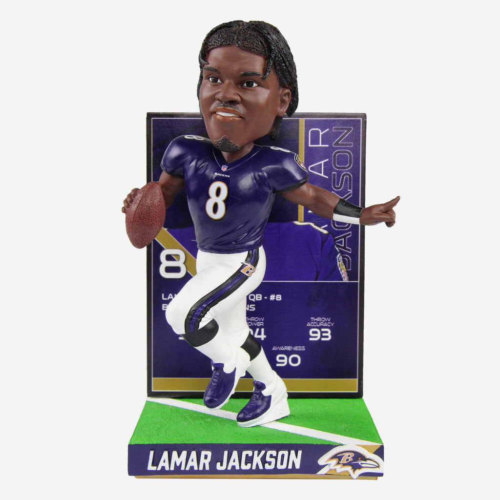 Lamar Jackson Baltimore Ravens Ratings Card Bobblehead FOCO