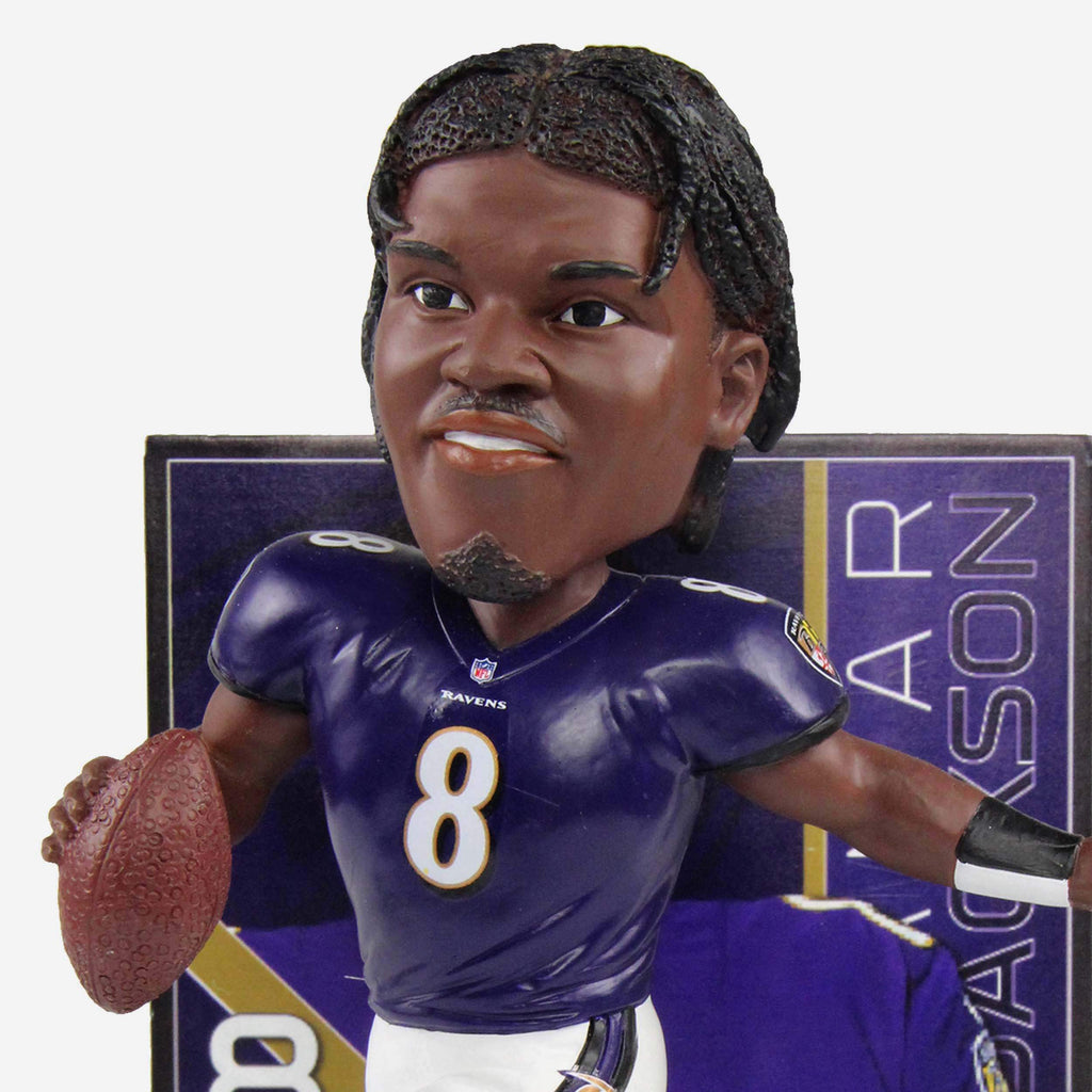 Lamar Jackson Baltimore Ravens Ratings Card Bobblehead FOCO