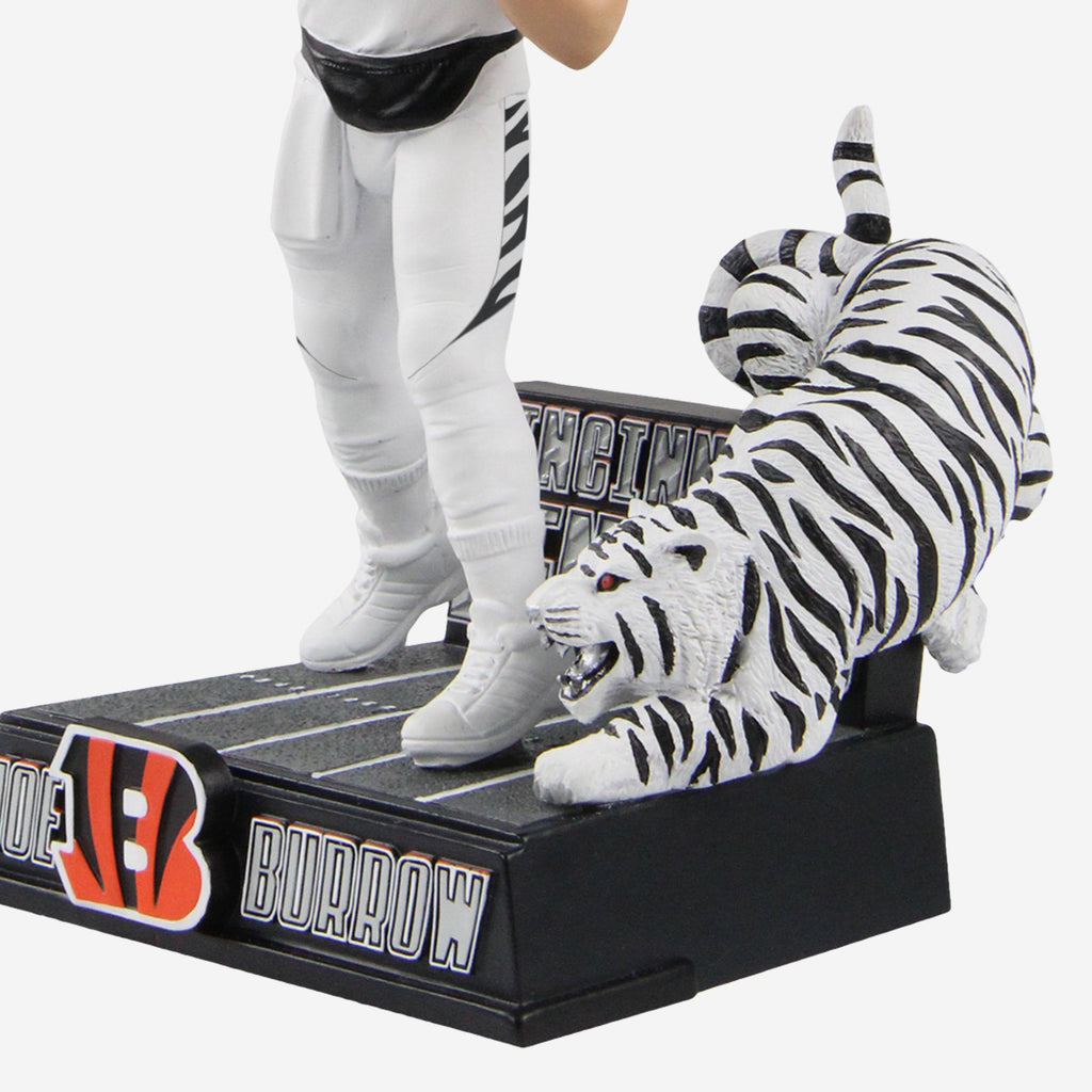 Joe Burrow Cincinnati Bengals White Tiger Bobblehead FOCO