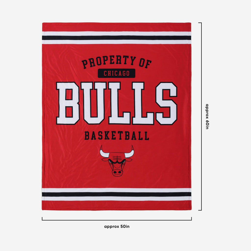 Chicago Bulls Team Property Sherpa Plush Throw Blanket FOCO