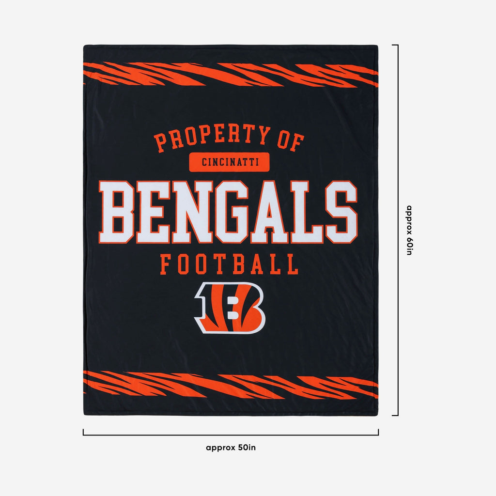 Cincinnati Bengals Team Property Sherpa Plush Throw Blanket FOCO