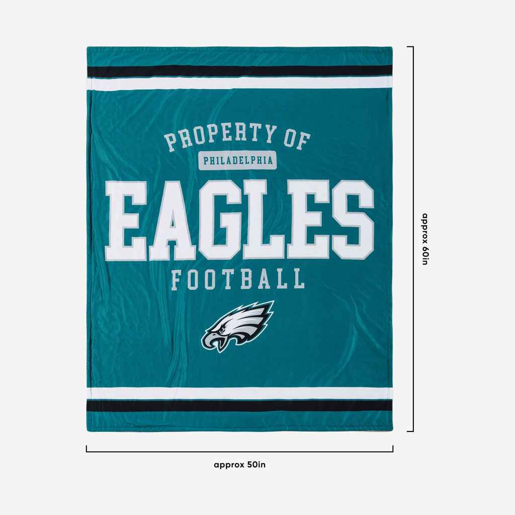 Philadelphia Eagles Team Property Sherpa Plush Throw Blanket FOCO