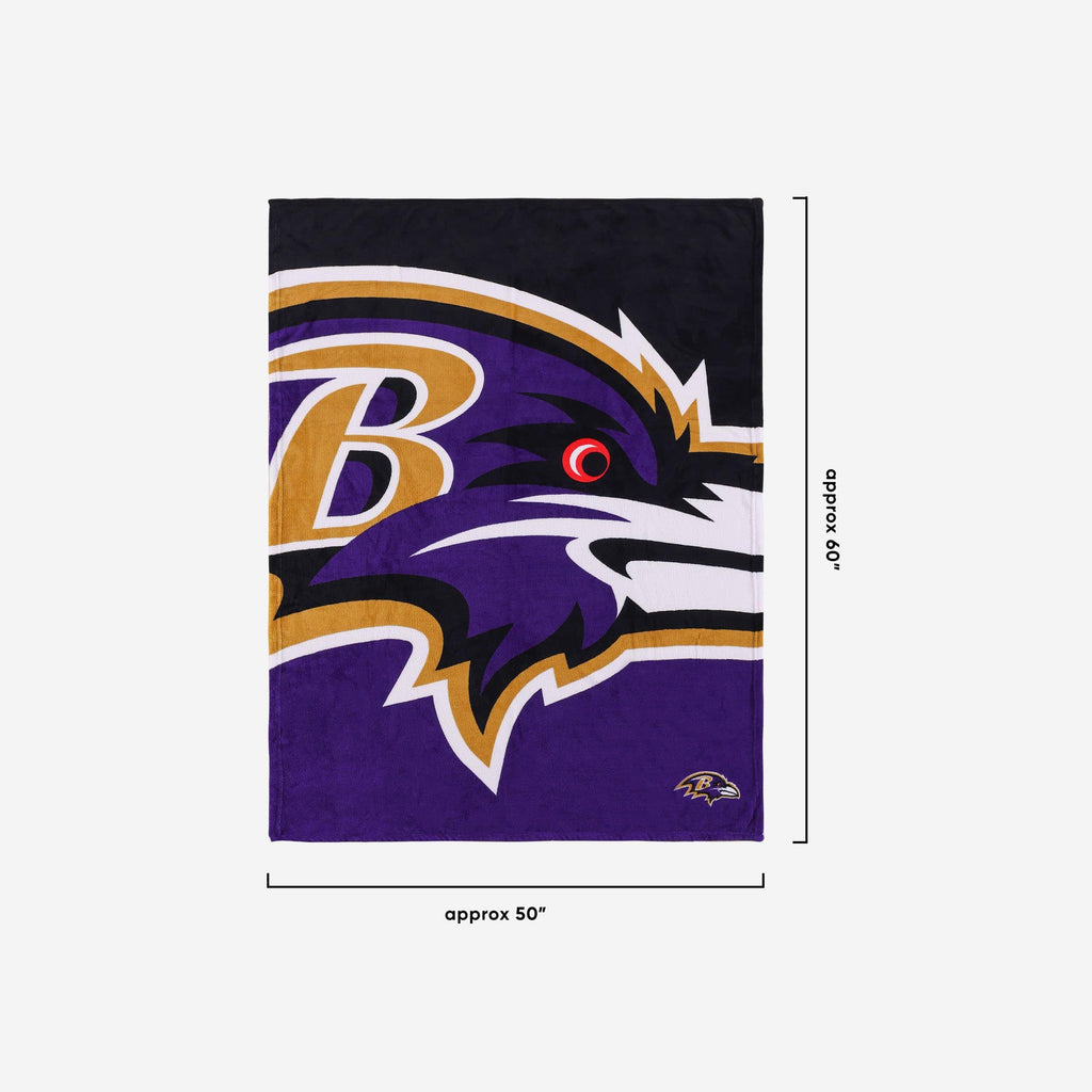 Baltimore Ravens Supreme Slumber Plush Throw Blanket FOCO