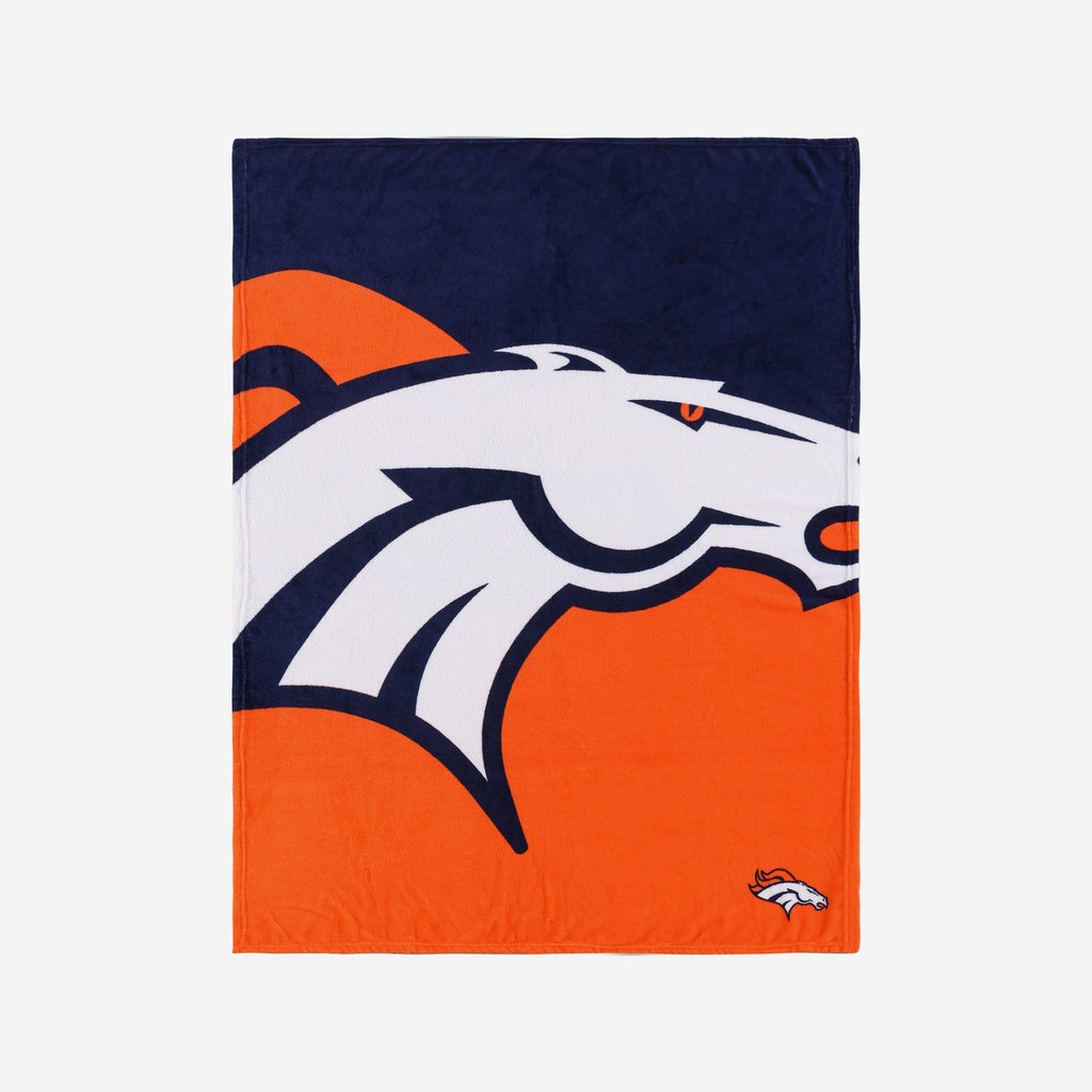 Denver Broncos Supreme Slumber Plush Throw Blanket FOCO