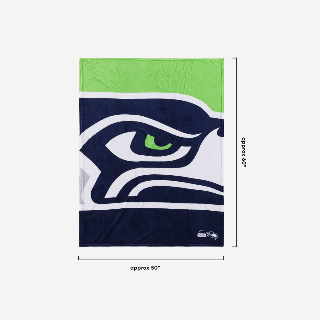 Seattle Seahawks Supreme Slumber Plush Throw Blanket FOCO