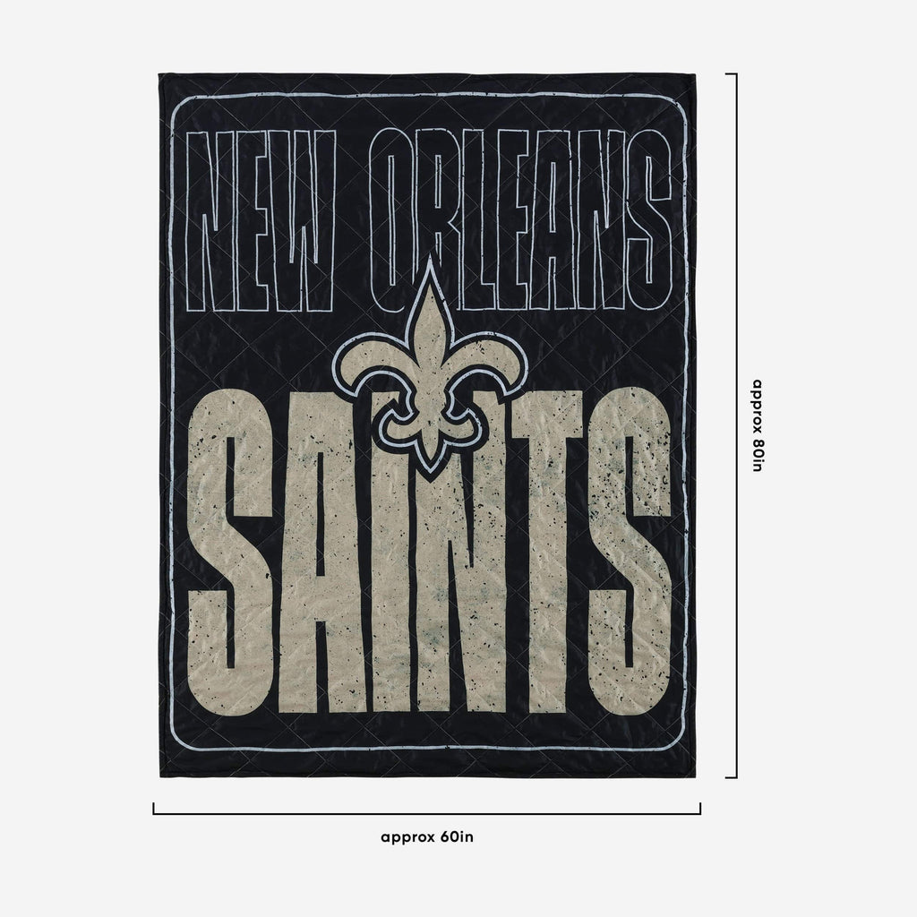 New Orleans Saints Big Game Sherpa Lined Throw Blanket FOCO
