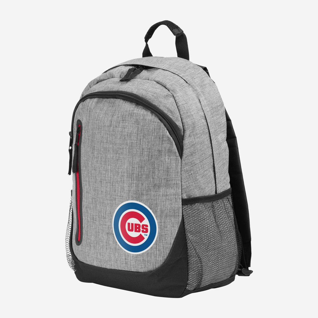 Chicago Cubs Heather Grey Bold Color Backpack FOCO