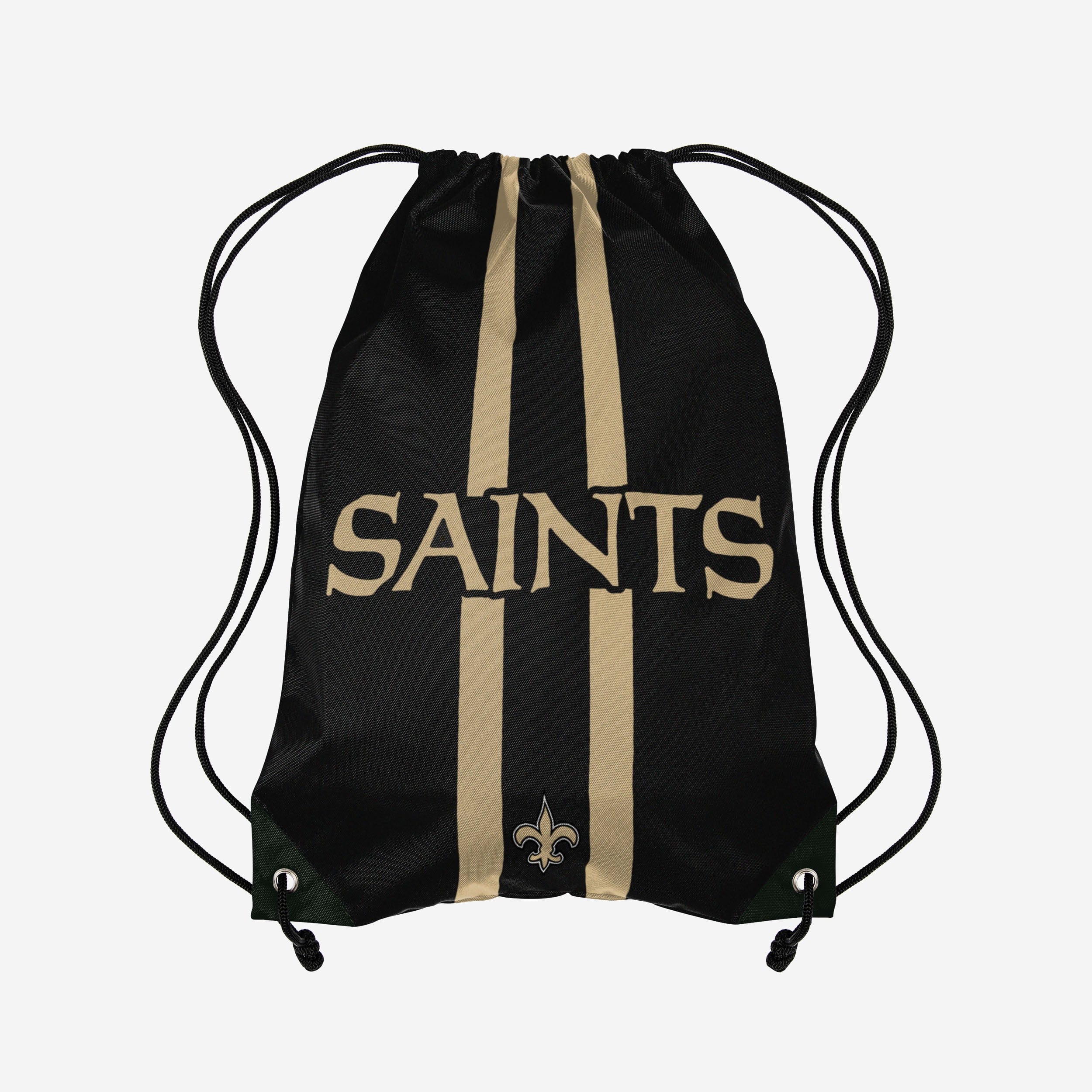 New Orleans Saints Team Stripe Wordmark Drawstring Backpack FOCO