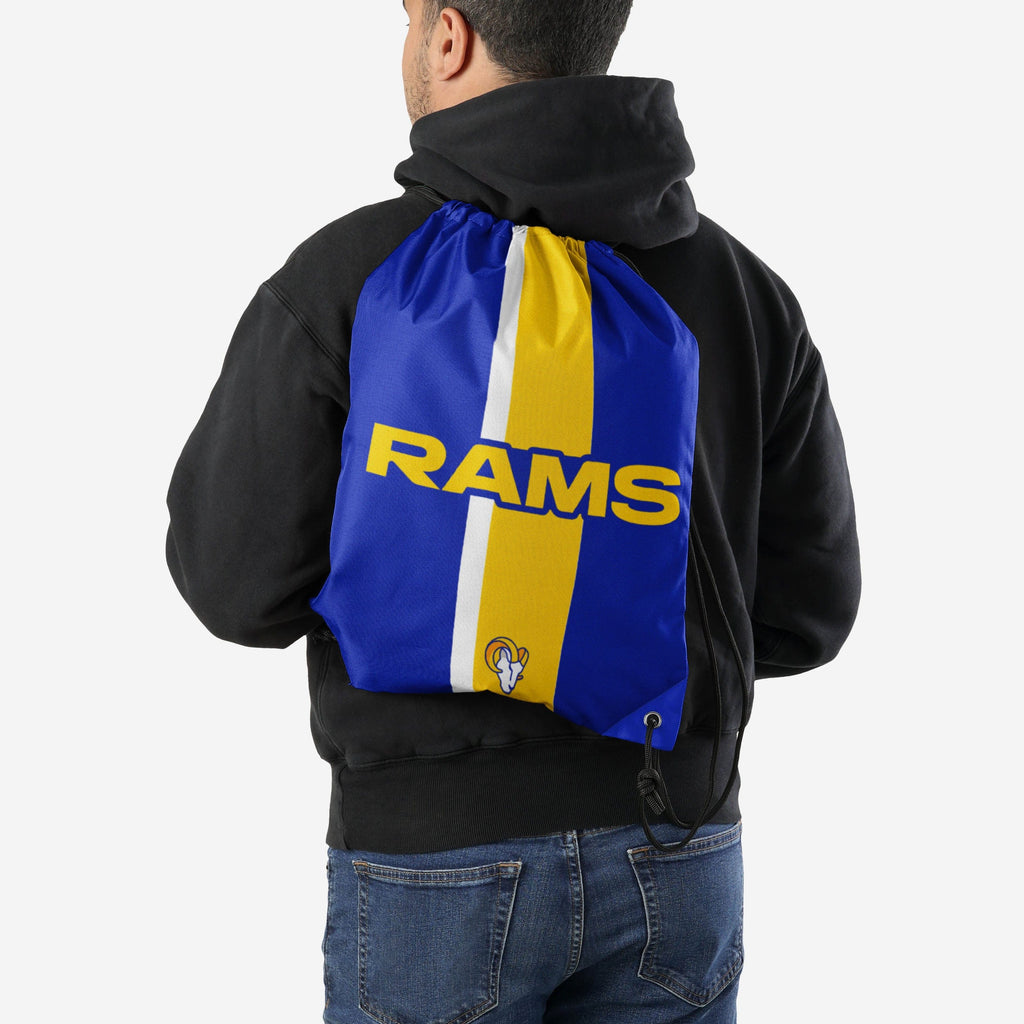 Los Angeles Rams Team Stripe Wordmark Drawstring Backpack FOCO