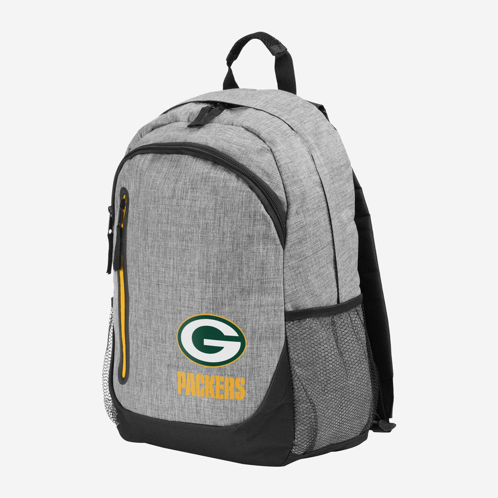 Green Bay Packers Heather Grey Bold Color Backpack FOCO