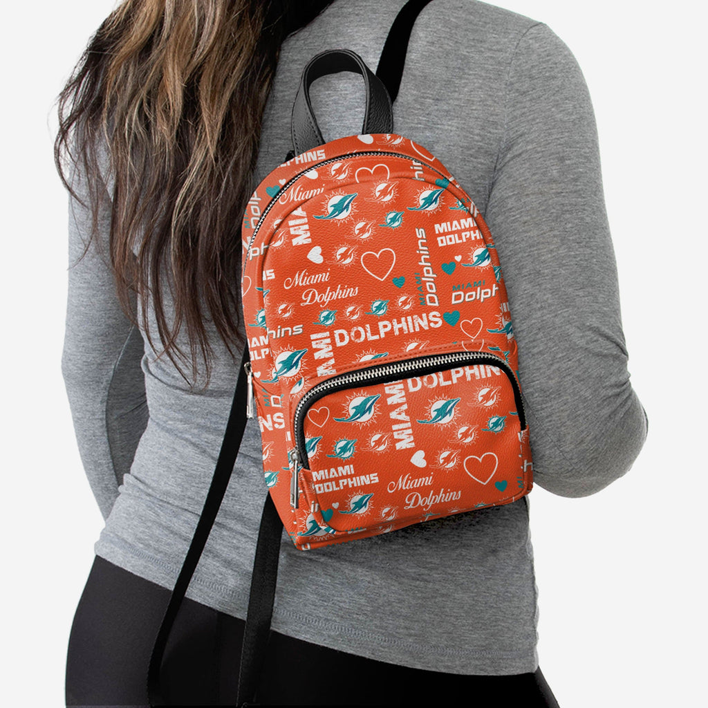 Miami Dolphins Logo Love Mini Backpack FOCO