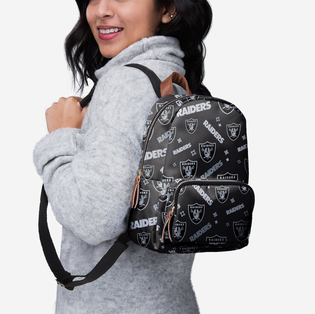 Las Vegas Raiders Repeat Print Printed Collection Mini Backpack FOCO