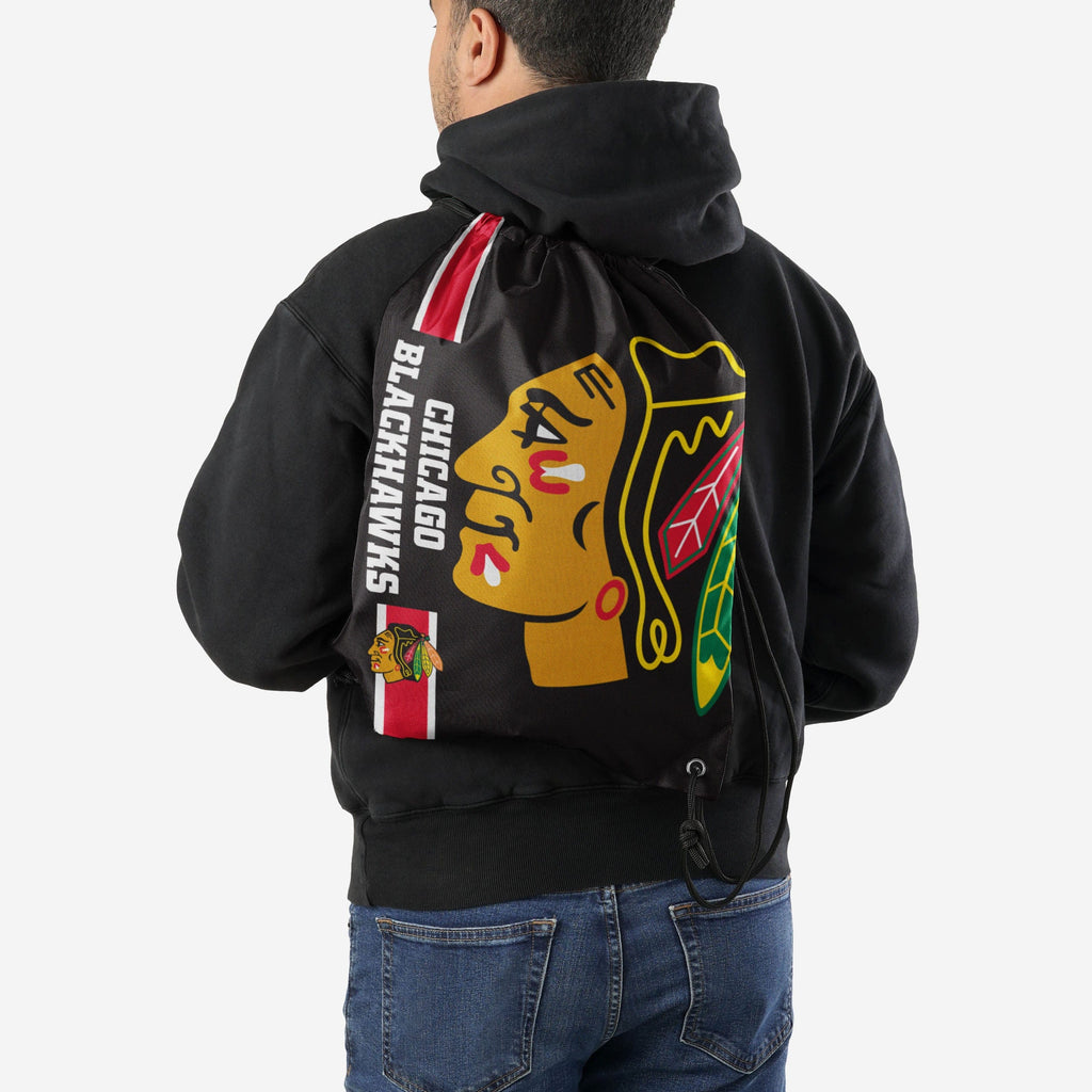 Chicago Blackhawks Big Logo Drawstring Backpack FOCO