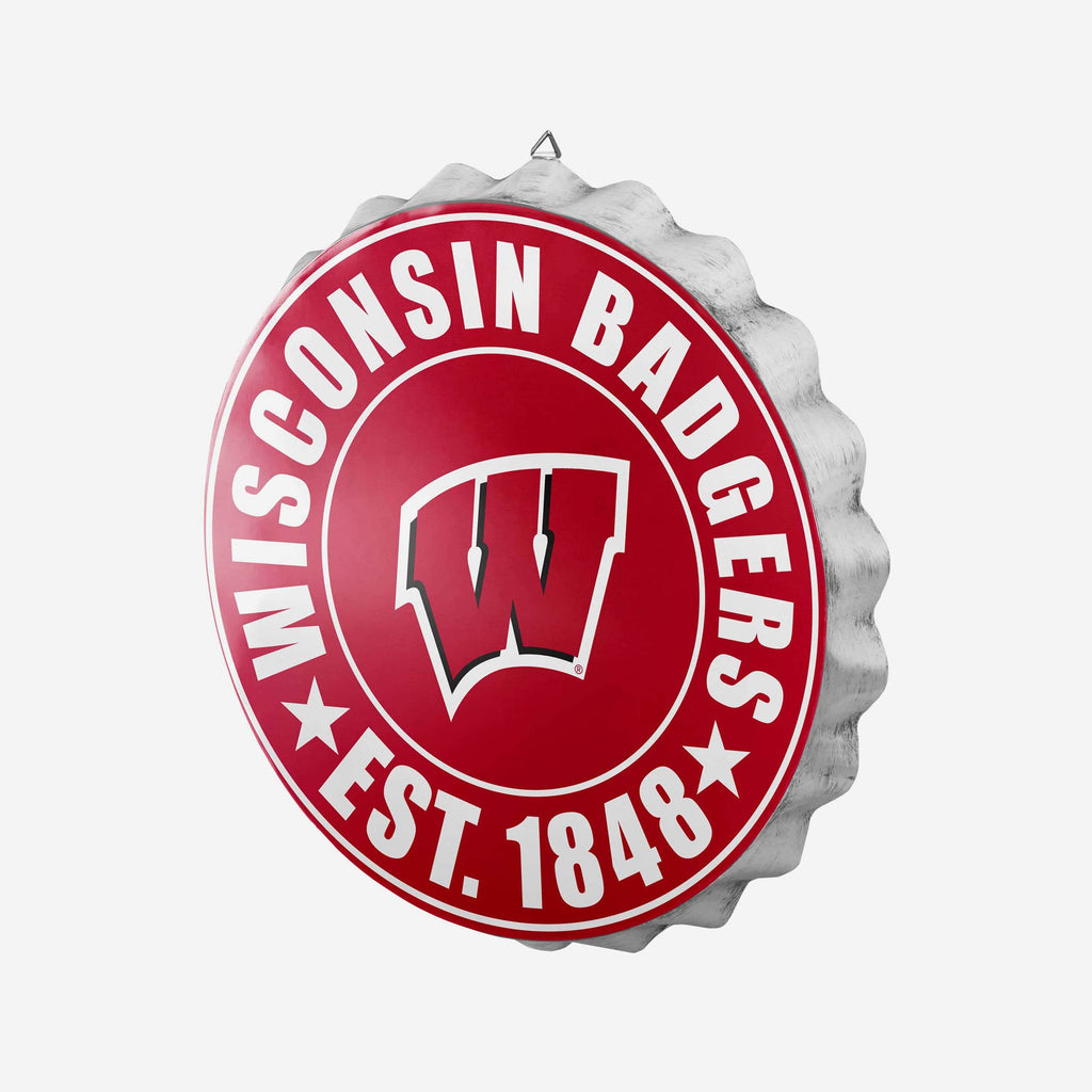 Wisconsin Badgers Bottle Cap Wall Sign FOCO