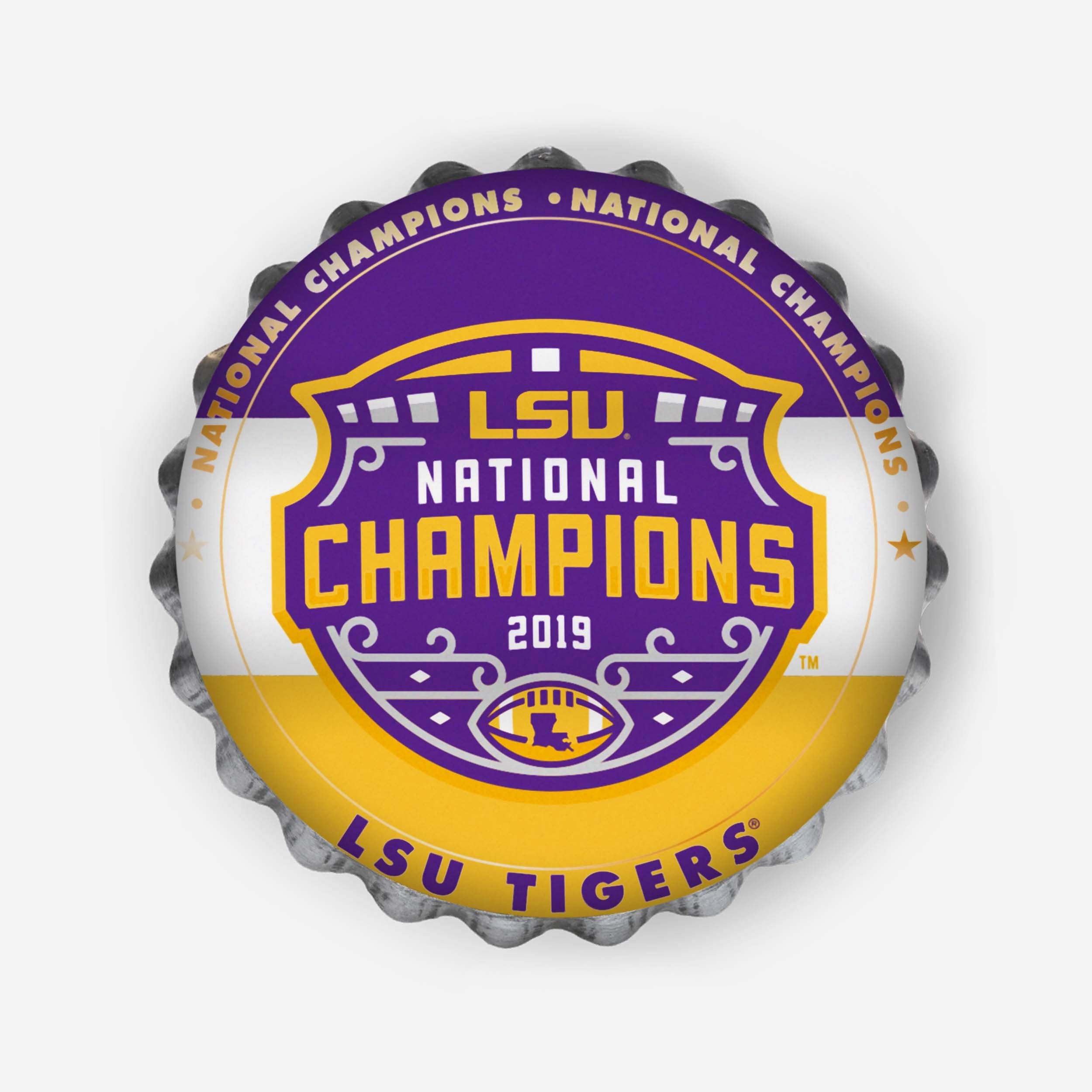 LSU Tigers 2019 Football National Champions Bottlecap Wall Sign FOCO