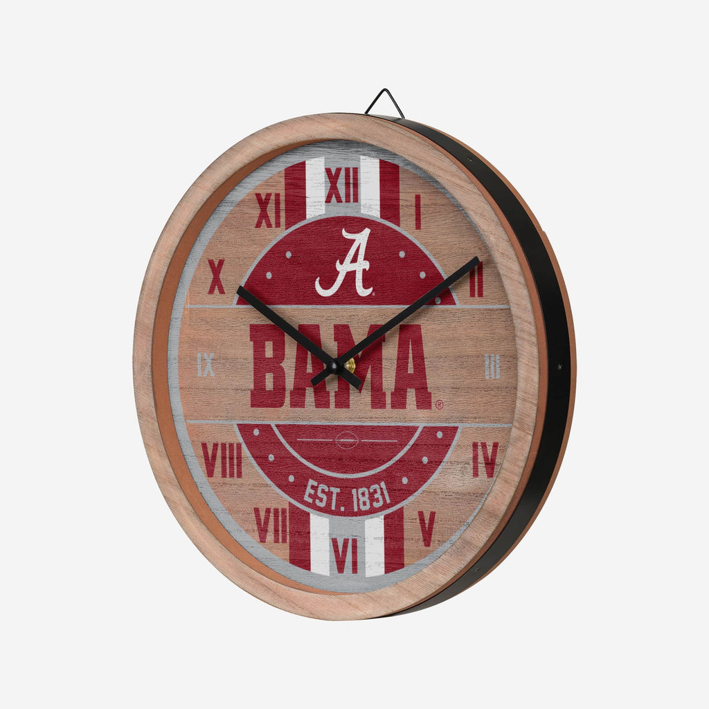 Alabama Crimson Tide Barrel Wall Clock FOCO