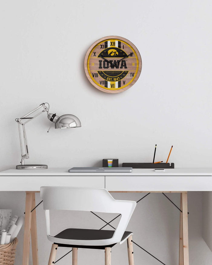 Iowa Hawkeyes Barrel Wall Clock FOCO