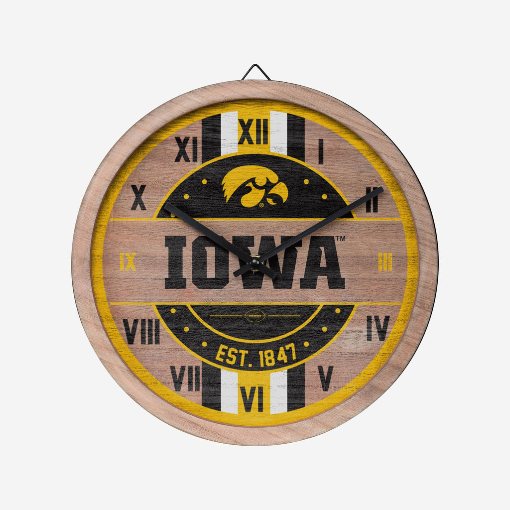Iowa Hawkeyes Barrel Wall Clock FOCO