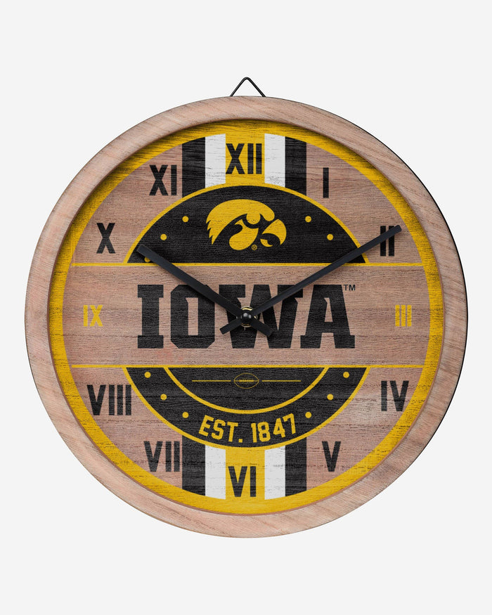 Iowa Hawkeyes Barrel Wall Clock FOCO