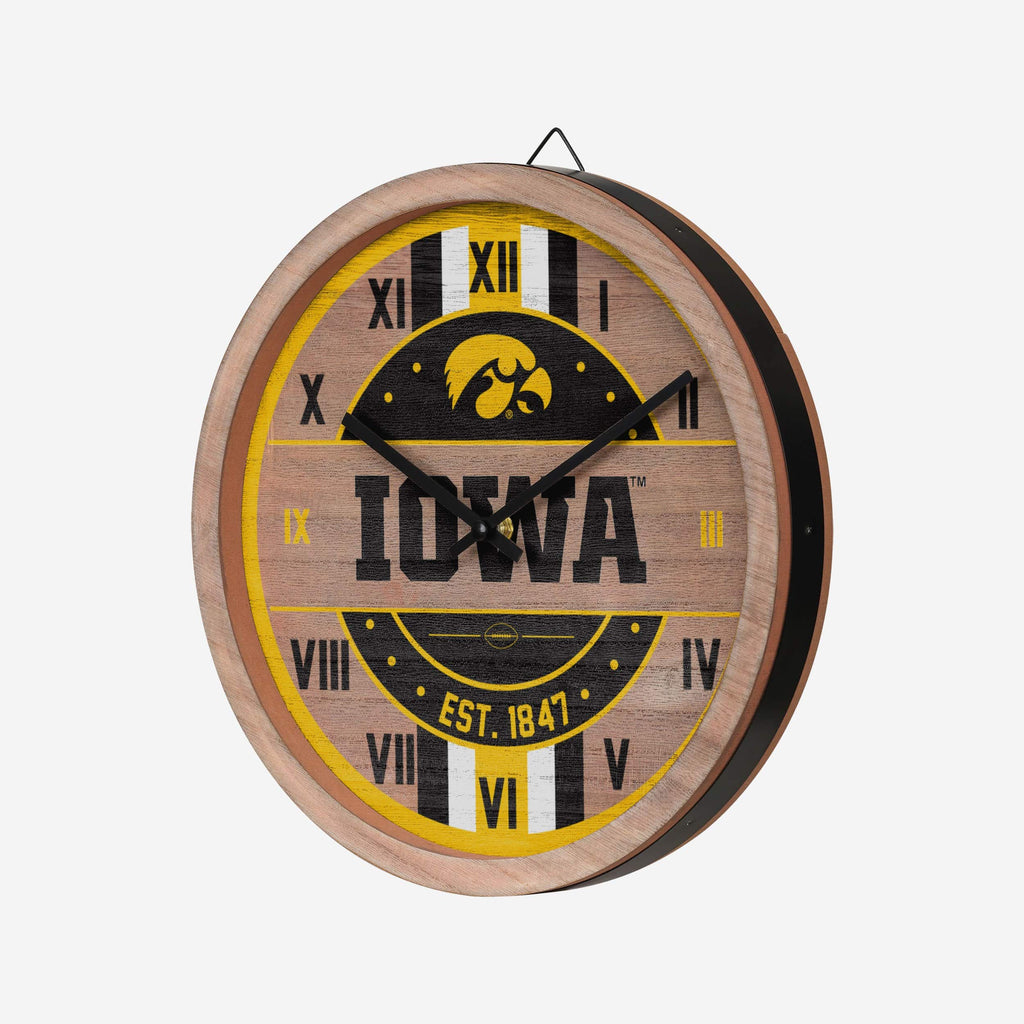 Iowa Hawkeyes Barrel Wall Clock FOCO