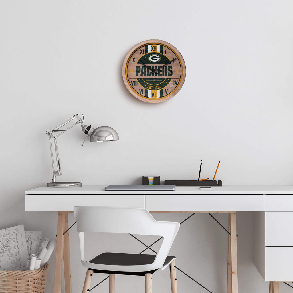 Green Bay Packers Barrel Wall Clock FOCO