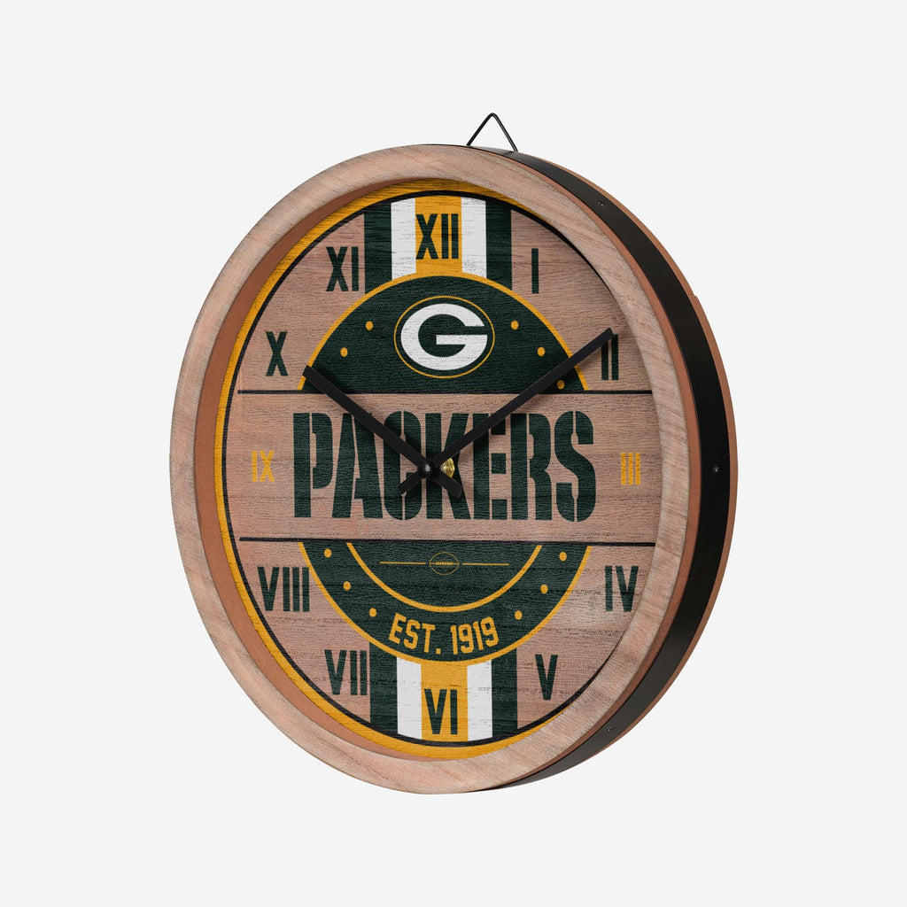 Green Bay Packers Barrel Wall Clock FOCO