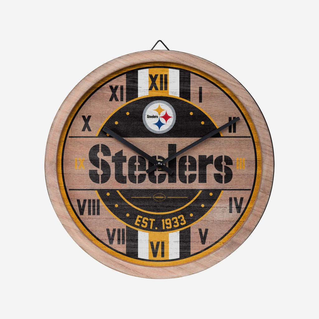 Pittsburgh Steelers Barrel Wall Clock FOCO