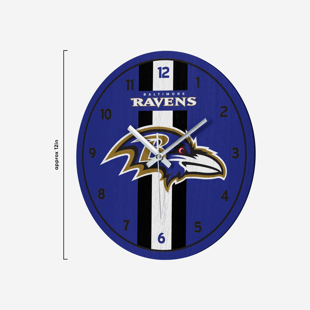 Baltimore Ravens Team Stripe Clock FOCO