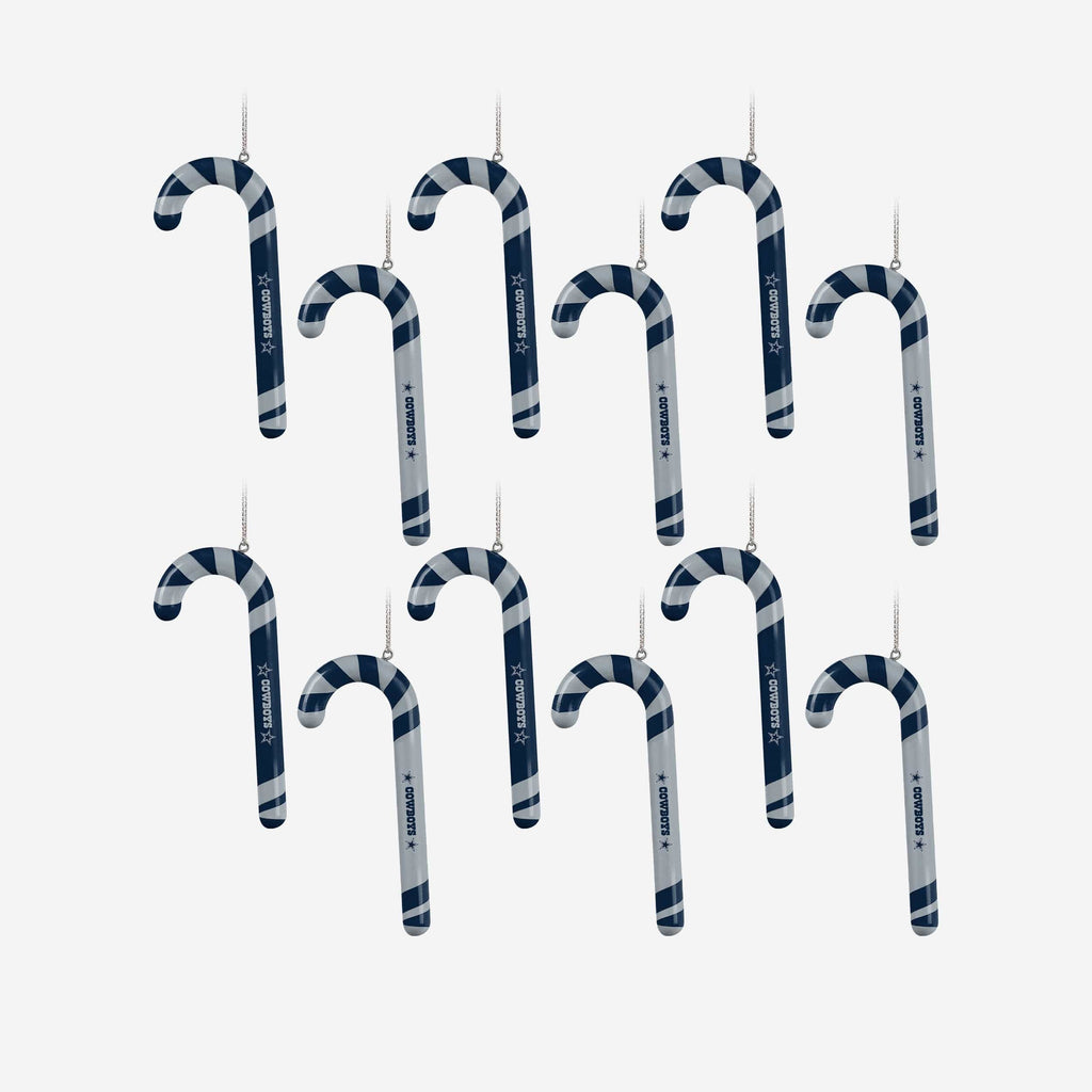 Dallas Cowboys 12 Pack Candy Cane Ornament Set FOCO
