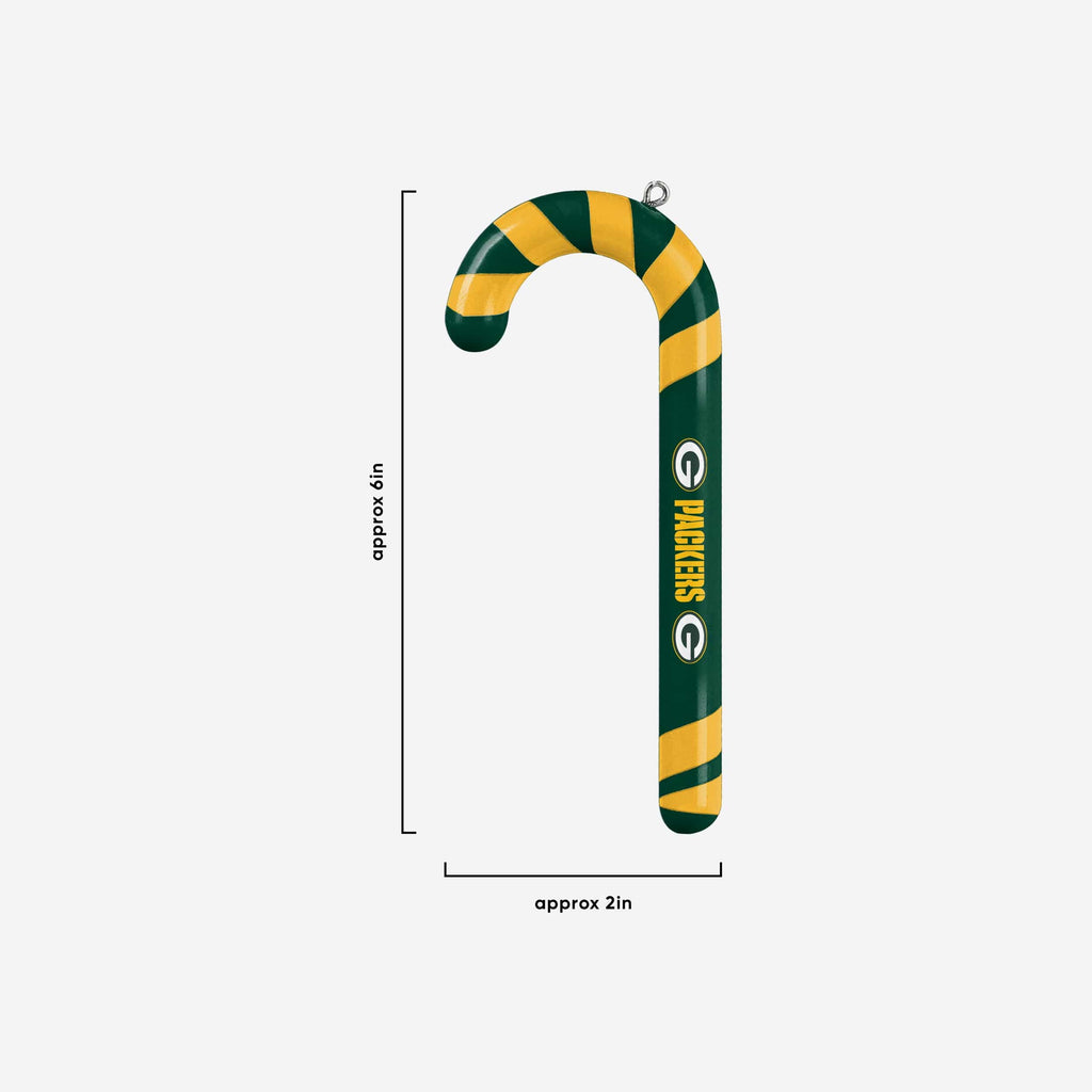 Green Bay Packers 12 Pack Candy Cane Ornament Set FOCO