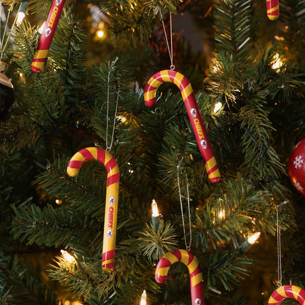 Kansas City Chiefs 12 Pack Candy Cane Ornament Set FOCO