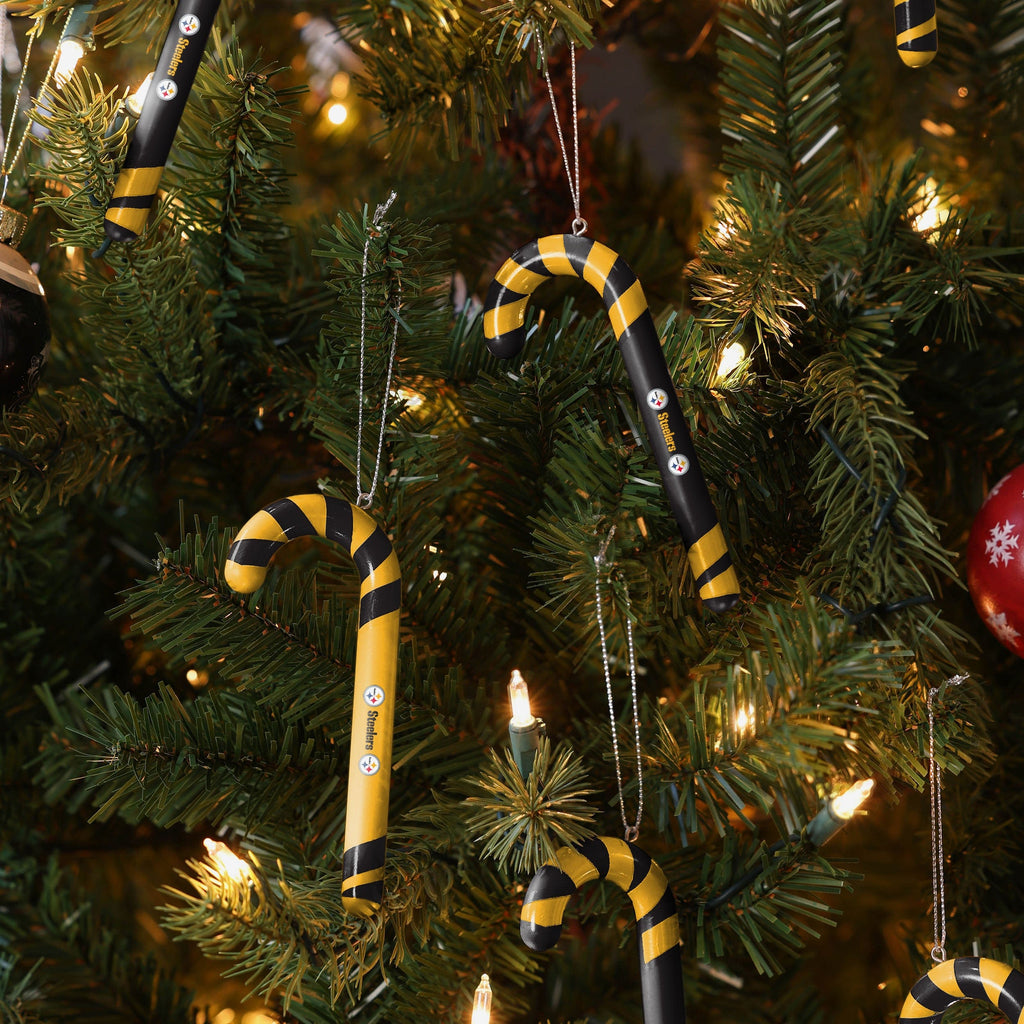 Pittsburgh Steelers 12 Pack Candy Cane Ornament Set FOCO