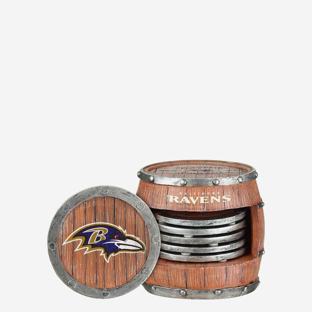 Baltimore Ravens 5 Pack Barrel Coaster Set FOCO