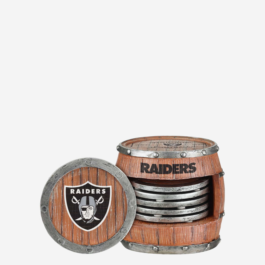 Las Vegas Raiders 5 Pack Barrel Coaster Set FOCO