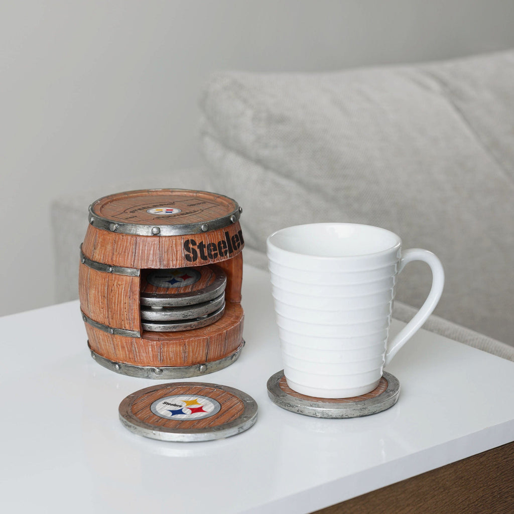 Pittsburgh Steelers 5 Pack Barrel Coaster Set FOCO