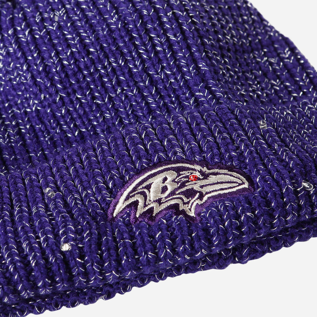 Baltimore Ravens Womens Glitter Knit Cold Weather Set FOCO