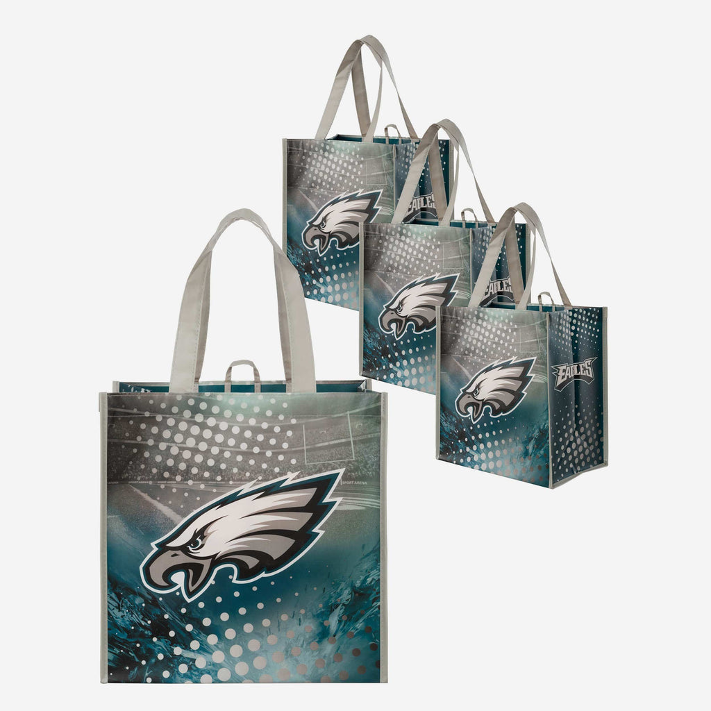 Philadelphia Eagles 4 Pack Reusable Shopping Bags FOCO