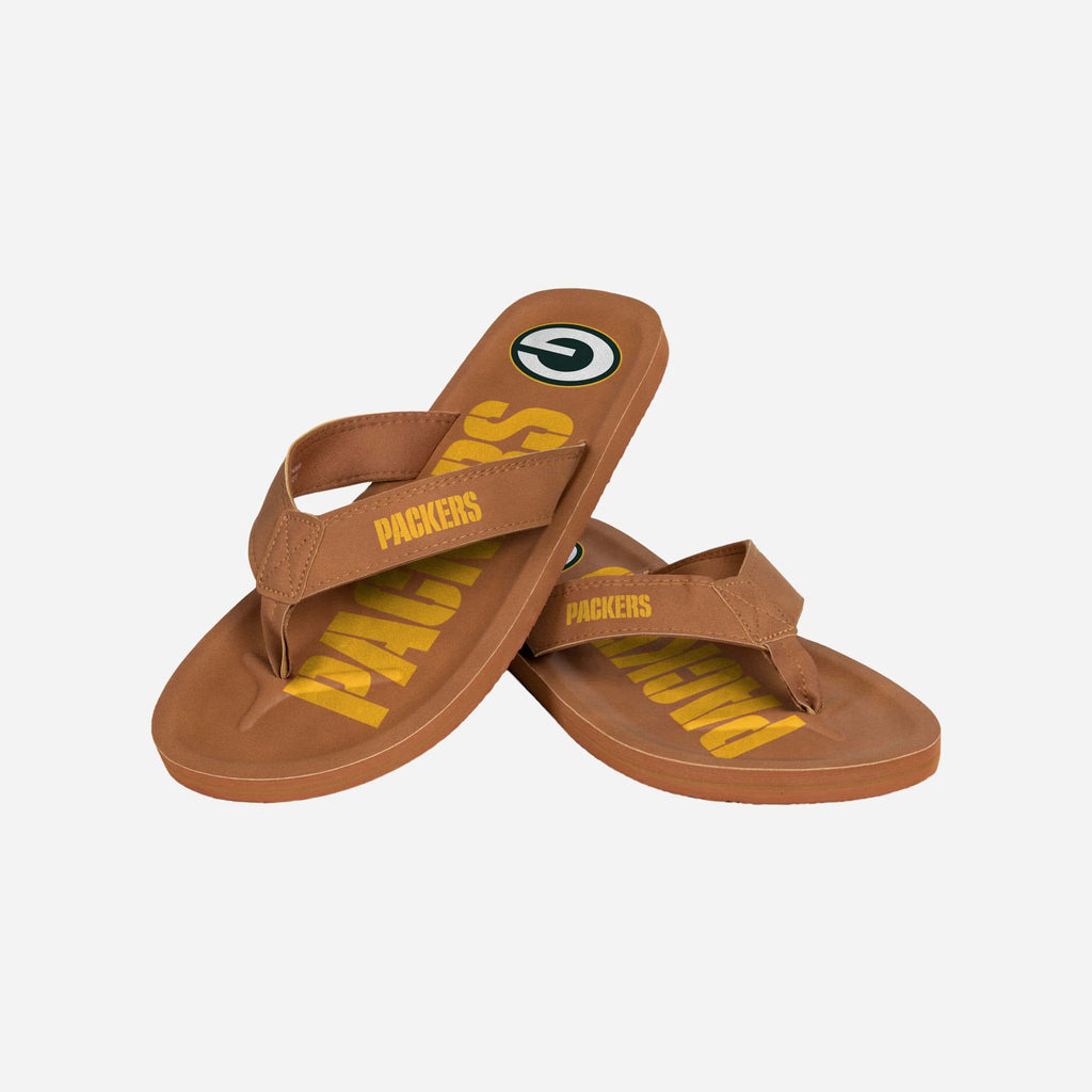 Green Bay Packers Color Pop Contour Flip Flop FOCO