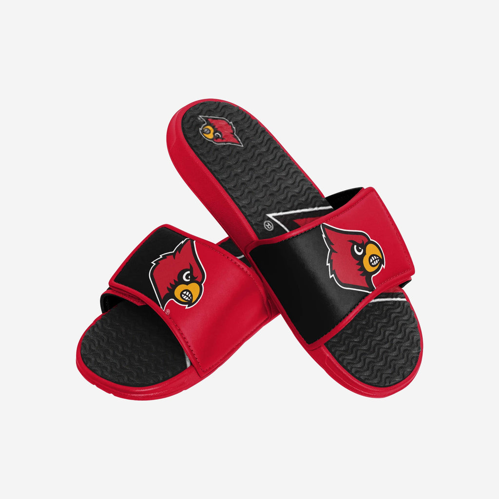 Louisville Cardinals Colorblock Big Logo Gel Slide FOCO