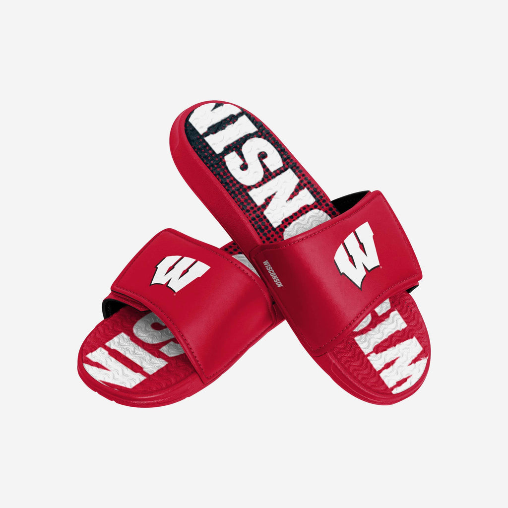 Wisconsin Badgers Gradient Wordmark Gel Slide FOCO