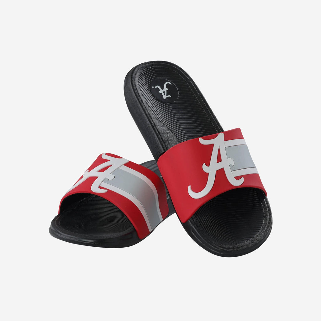 Alabama Crimson Tide Striped Big Logo Raised Slide FOCO