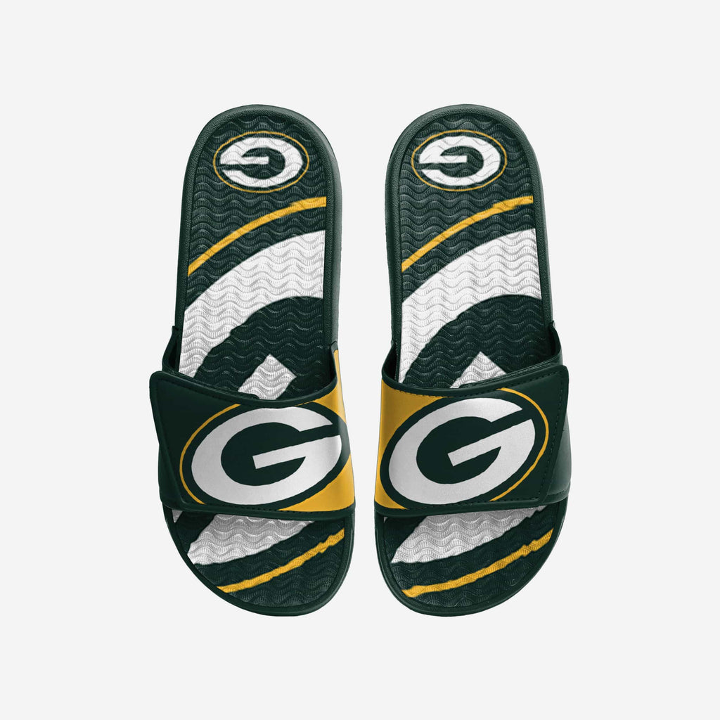 Green Bay Packers Colorblock Big Logo Gel Slide FOCO