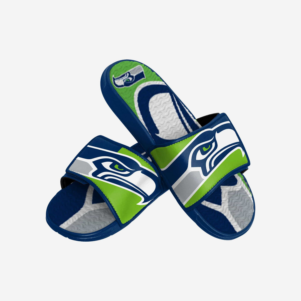 Seattle Seahawks Colorblock Big Logo Gel Slide FOCO