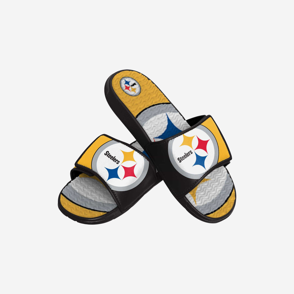 Pittsburgh Steelers Youth Colorblock Big Logo Gel Slide FOCO