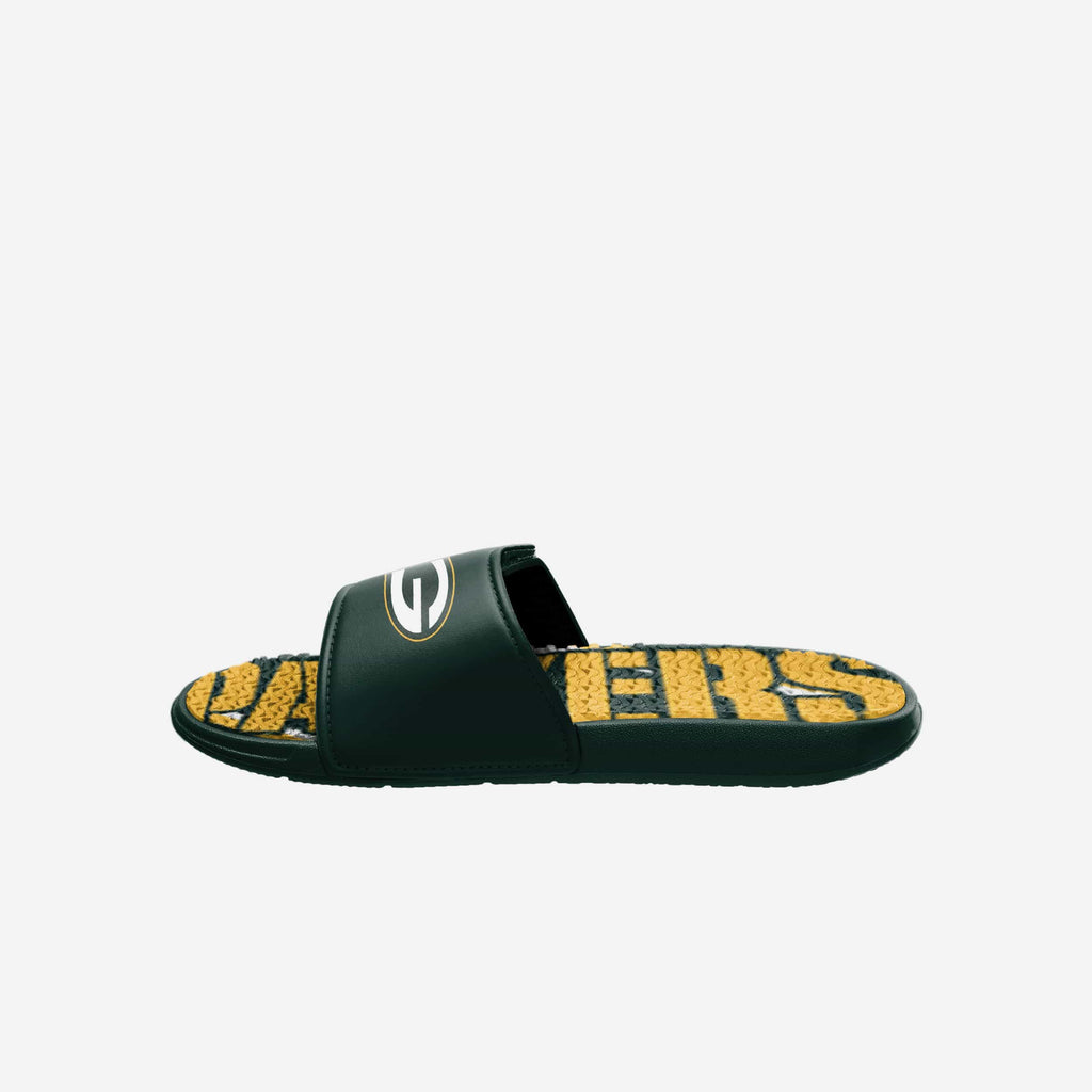 Green Bay Packers Bold Wordmark Gel Slide FOCO