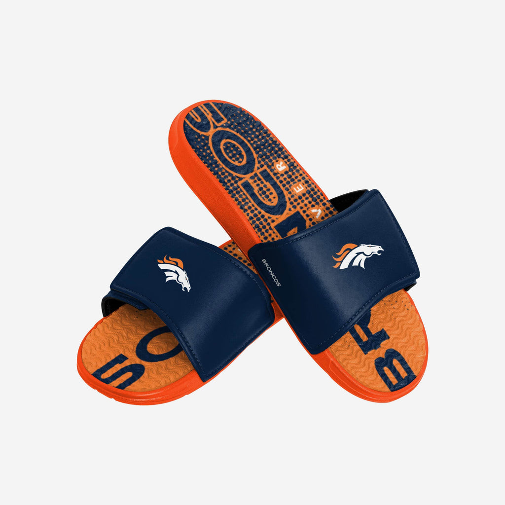Denver Broncos Gradient Wordmark Gel Slide FOCO