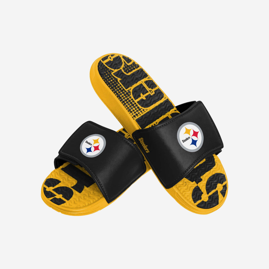 Pittsburgh Steelers Gradient Wordmark Gel Slide FOCO